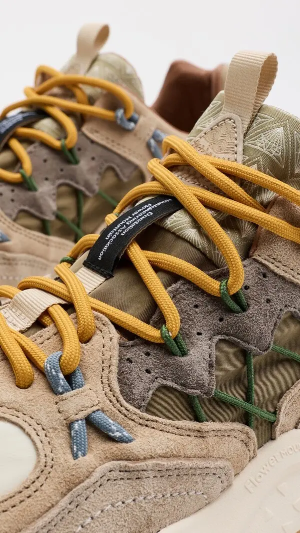 FLOWER MOUNTAIN 10th Anniversary Yamabushi Sneakers - Taupe/army