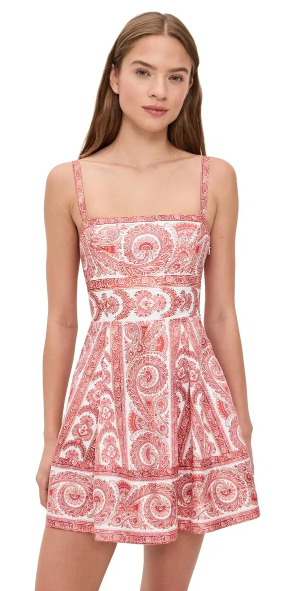 Hill House Home The Margot Mini Dress - Corsica Paisley Coral