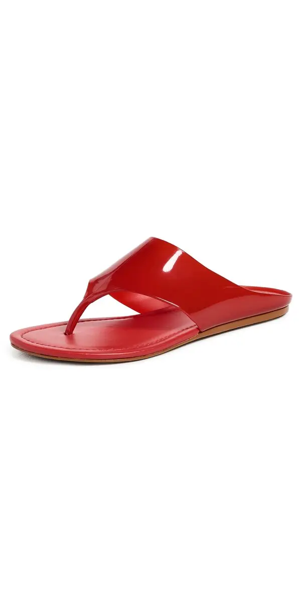 Farm Rio Jelly Thong Flat Sandals - Scarlet