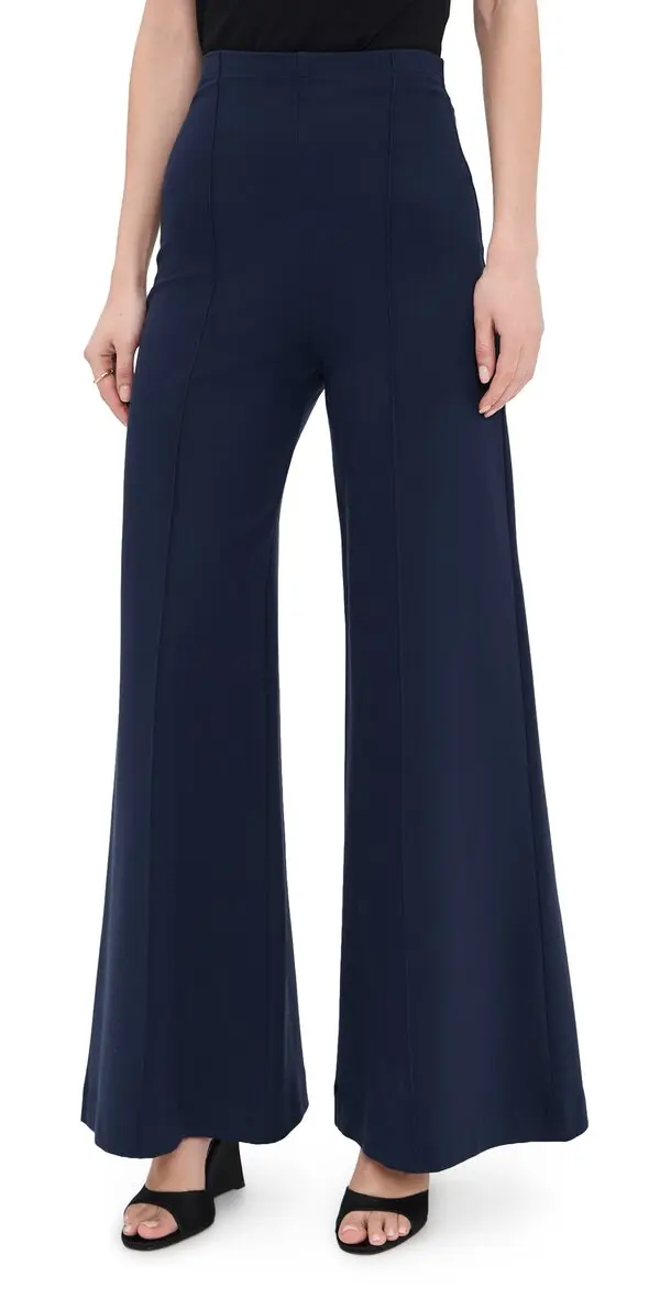RIPLEY RADER Ponte Knit Standard Wide Leg Pants - Navy