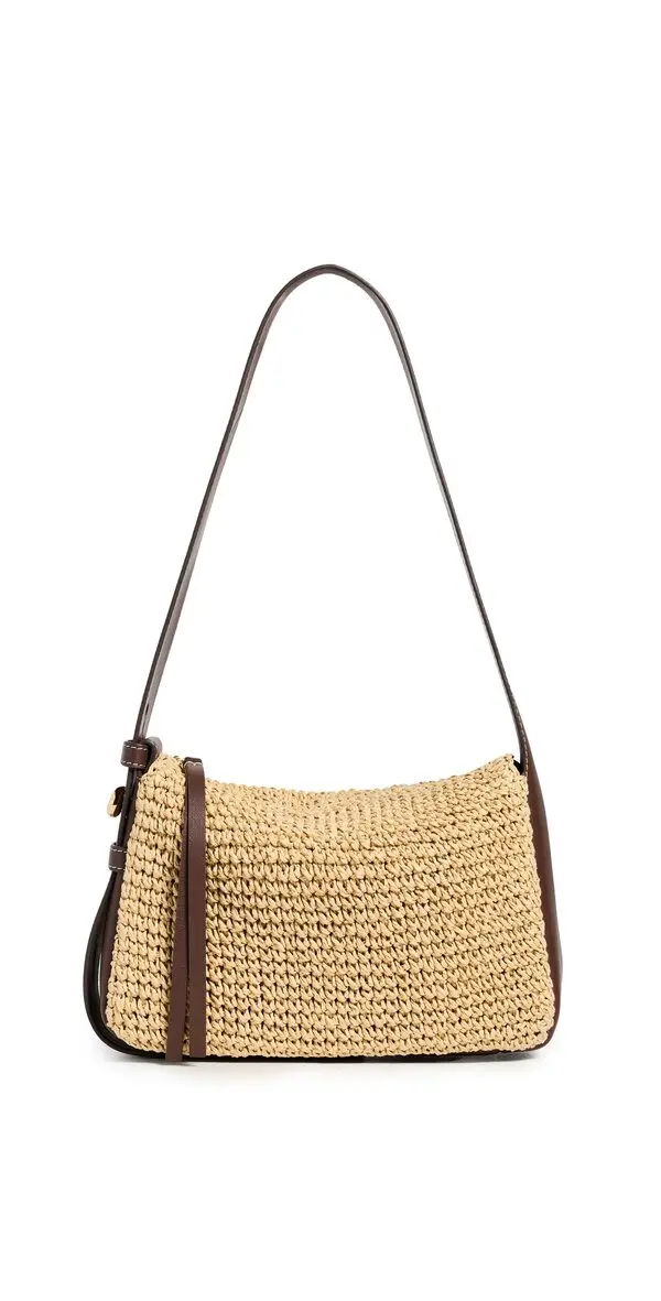 Tory Burch Romy Straw Small Shoulder Bag - Natural