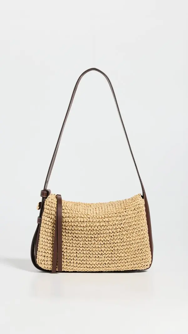 Tory Burch Romy Woven Small Shoulder Bag - Natural