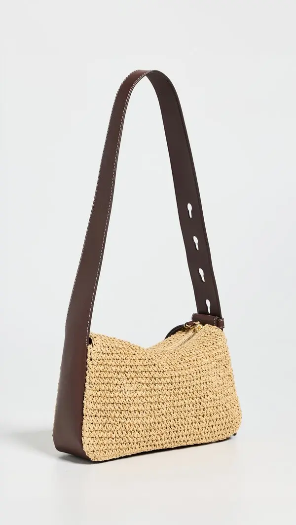 Tory Burch Romy Woven Small Shoulder Bag - Natural