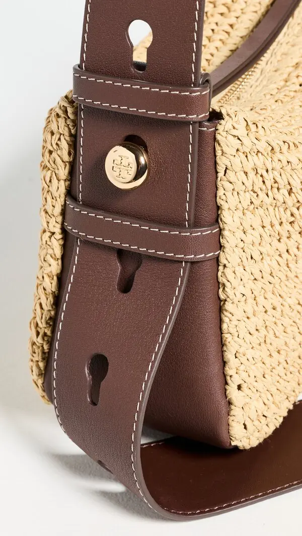 Tory Burch Romy Woven Small Shoulder Bag - Natural