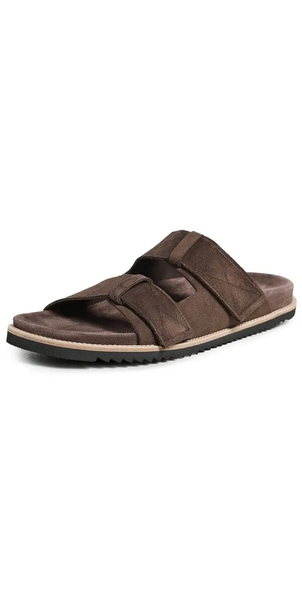 Allen Edmonds Seagrove Suede Two Strap Sandals - Bitter Chocolate