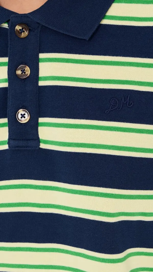 DAMSON MADDER Rugby Mix Stripe Polo Shirt
