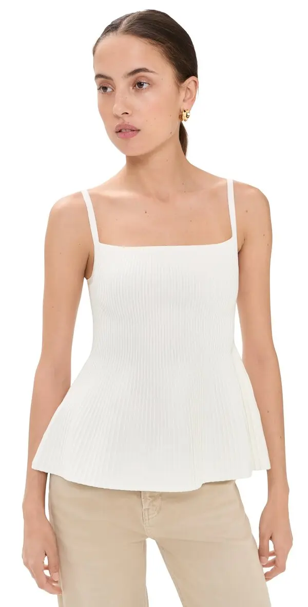 DL1961 Peplum Hem Tank - White (instasculpt™ Rib)