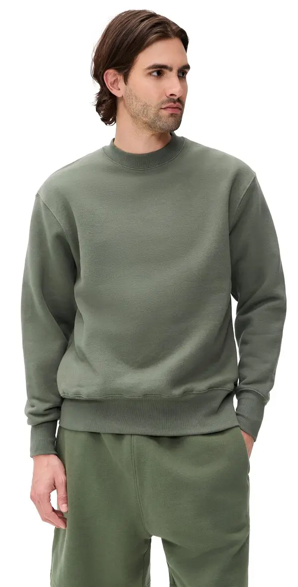 POWER GOODS Loopback Crewneck Sweatshirt - Olive