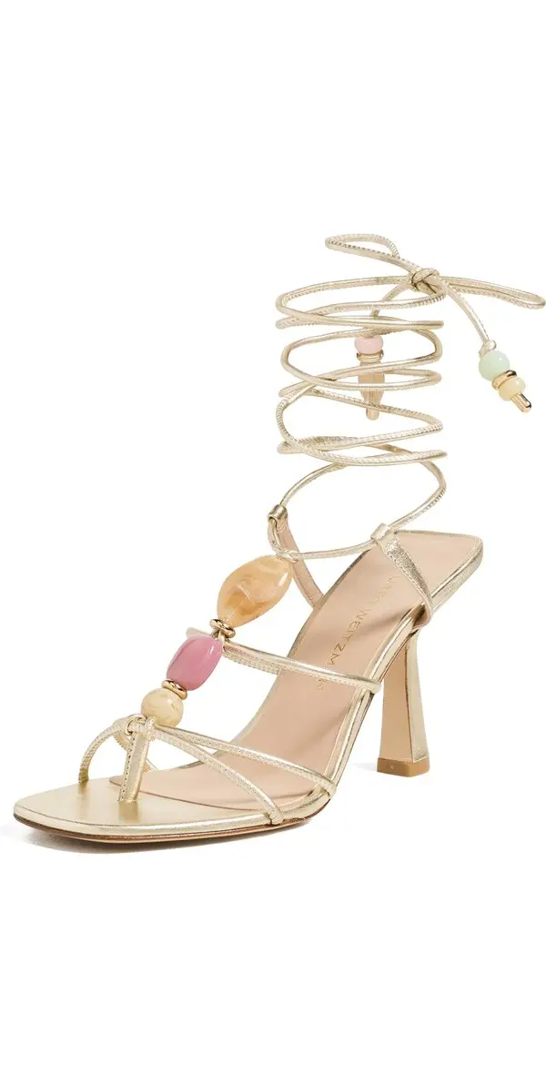 STUART WEITZMAN Majorca Wrap 85 Sandals - Platino