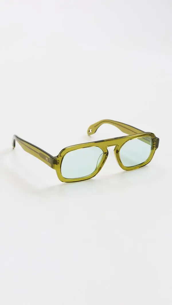 ELISA JOHNSON Jane Mini Sunglasses - Olive Green