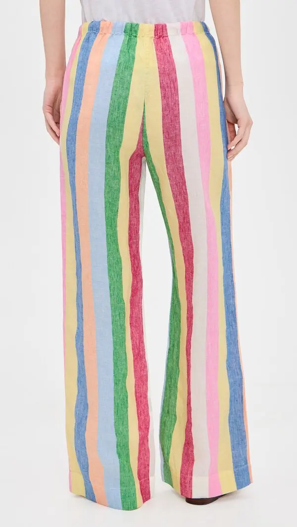 Faherty Brand Striped Linen Wide Leg Pants