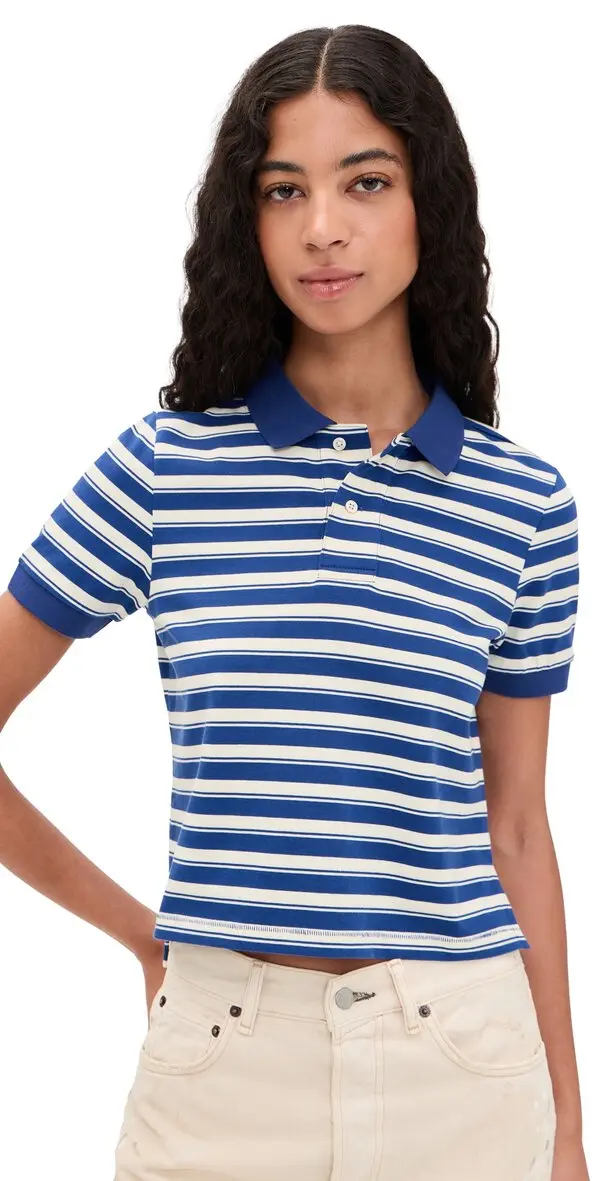 Denimist Shrunken Polo - Blue Stripe Multi