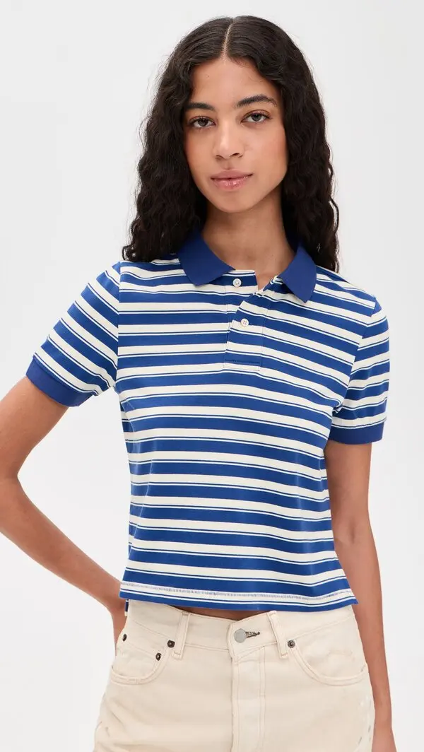 Denimist Shrunken Polo - Blue Stripe Multi