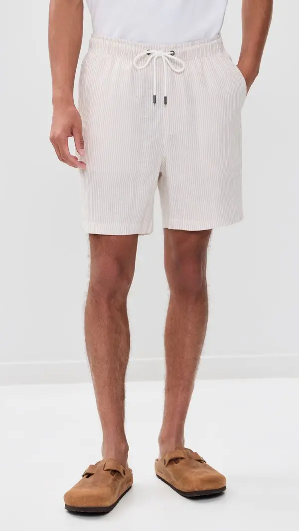 Onia Classic Pull-on Linen Shorts - Sand