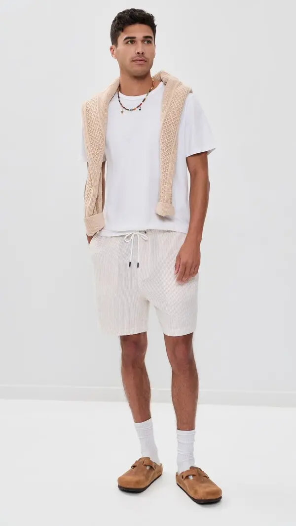 Onia Classic Pull-on Linen Shorts - Sand