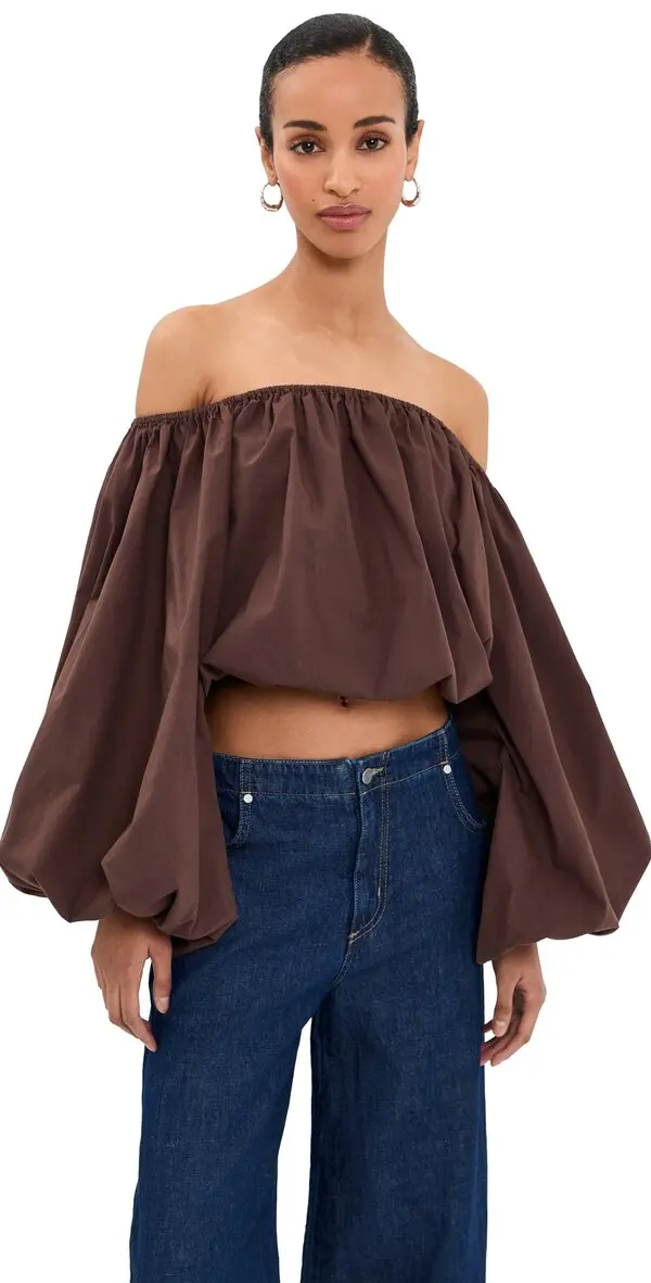 Azeeza Margot Off-shoulder Puff Sleeve Top