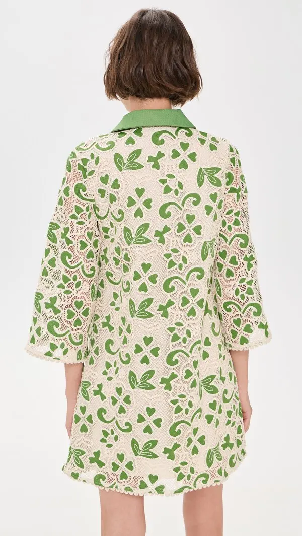 English Factory Embroidered Clover Mini Dress