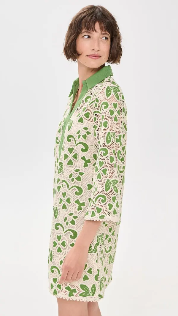 English Factory Embroidered Clover Mini Dress