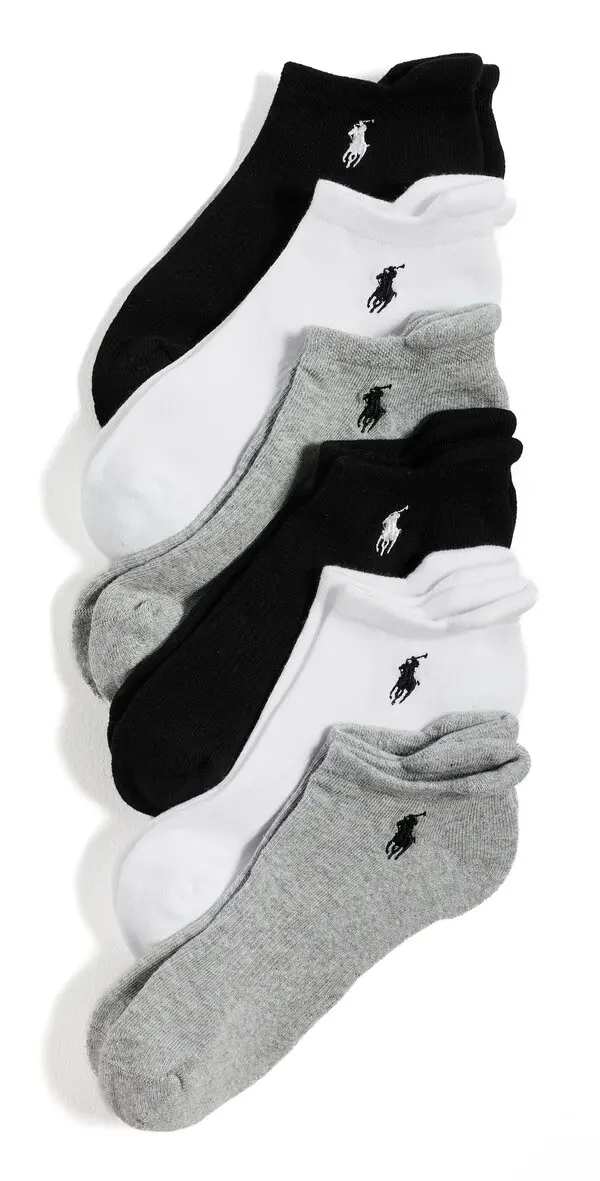 Polo Ralph Lauren Low Cut Half Cushion Socks 6-pack - Grey Assorted