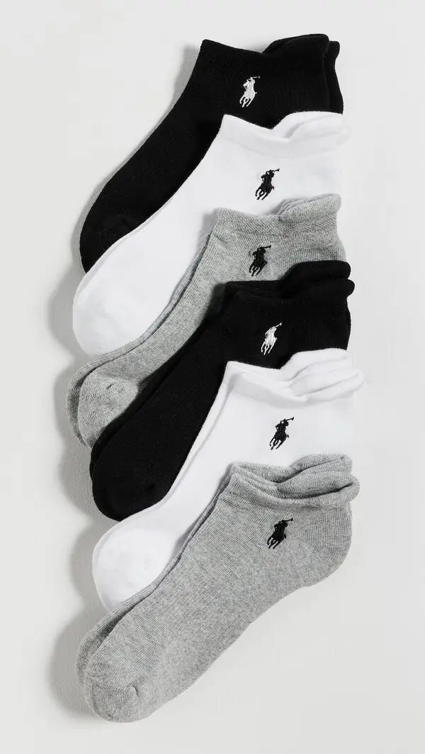 Polo Ralph Lauren Low Cut Half Cushion Socks 6-pack