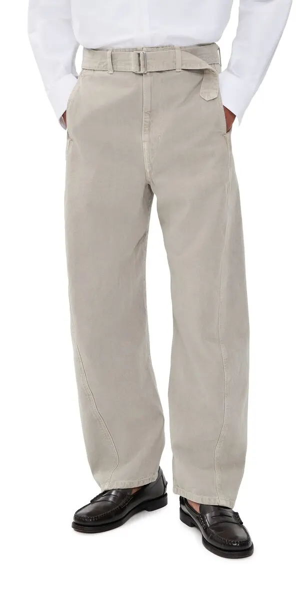 LEMAIRE Twisted Belted Pants - Moonstone