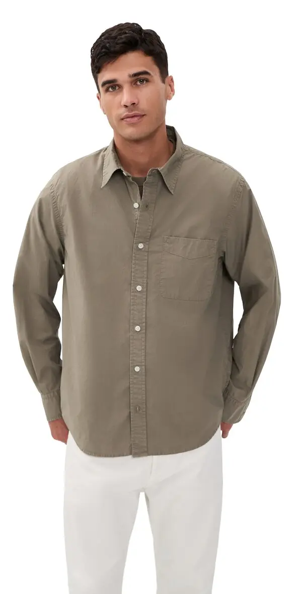 Madewell Long Sleeve Poplin Shirt - Dark Driftwood