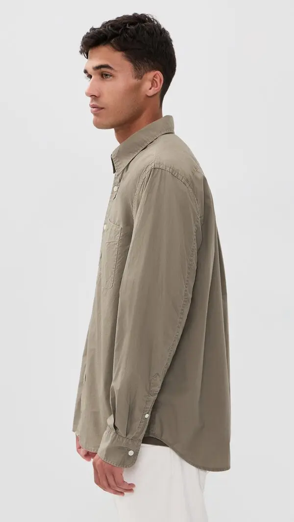 Madewell Long Sleeve Poplin Shirt - Dark Driftwood