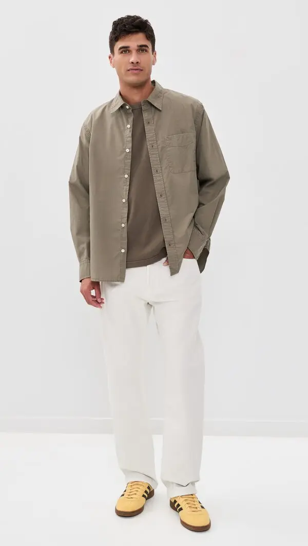 Madewell Long Sleeve Poplin Shirt - Dark Driftwood