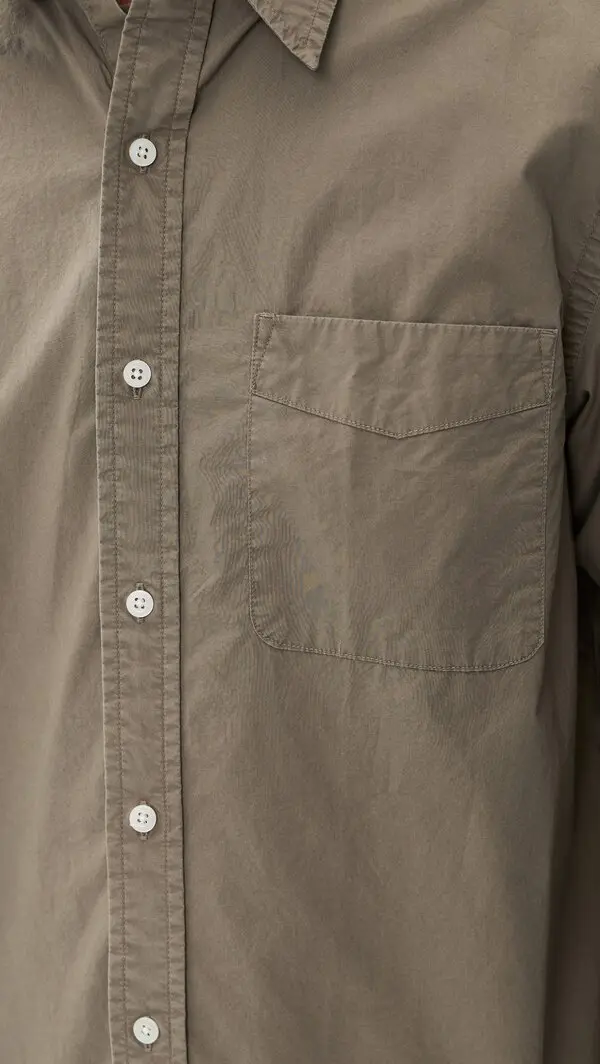 Madewell Long Sleeve Poplin Shirt - Dark Driftwood