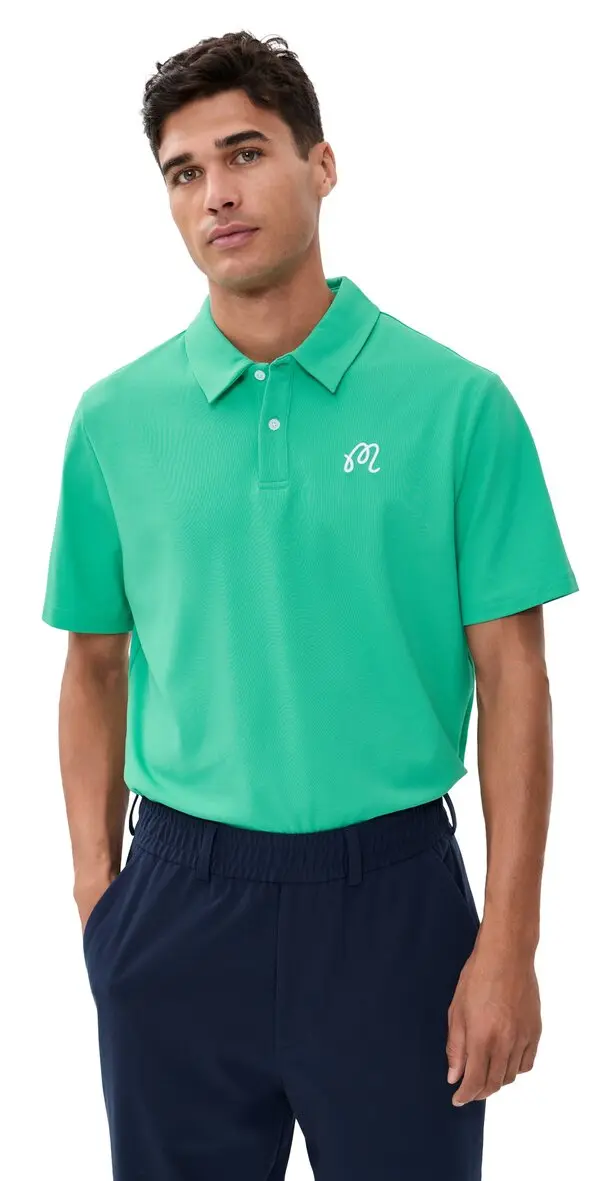 MALBON Fairway Polo - Marina Green