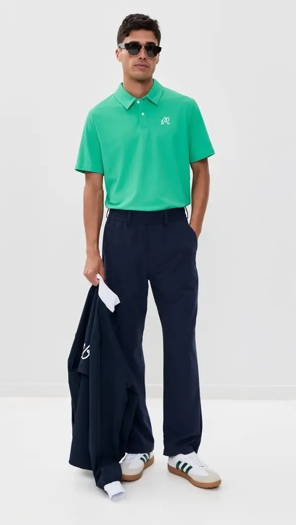 MALBON Fairway Polo - Marina Green
