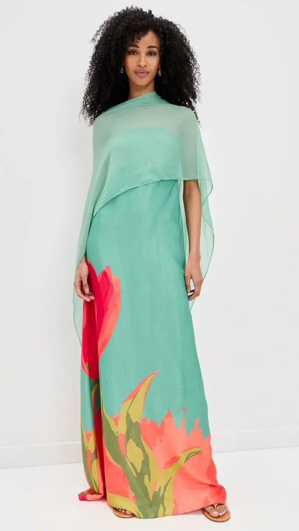 DIARRABLU Strapless Maxi Dress With Scarf