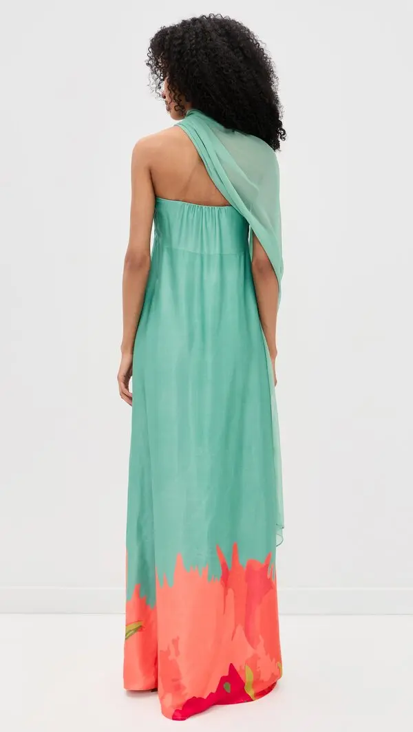 DIARRABLU Strapless Maxi Dress With Scarf