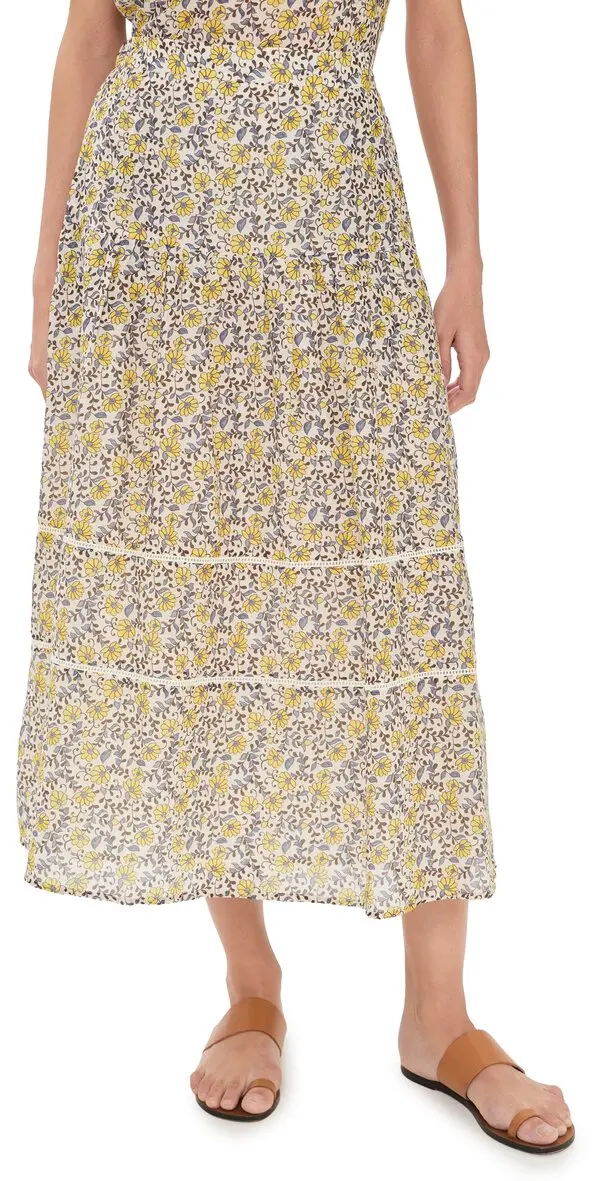 Xirena Agatha Floral Print Skirt - Sun Petals