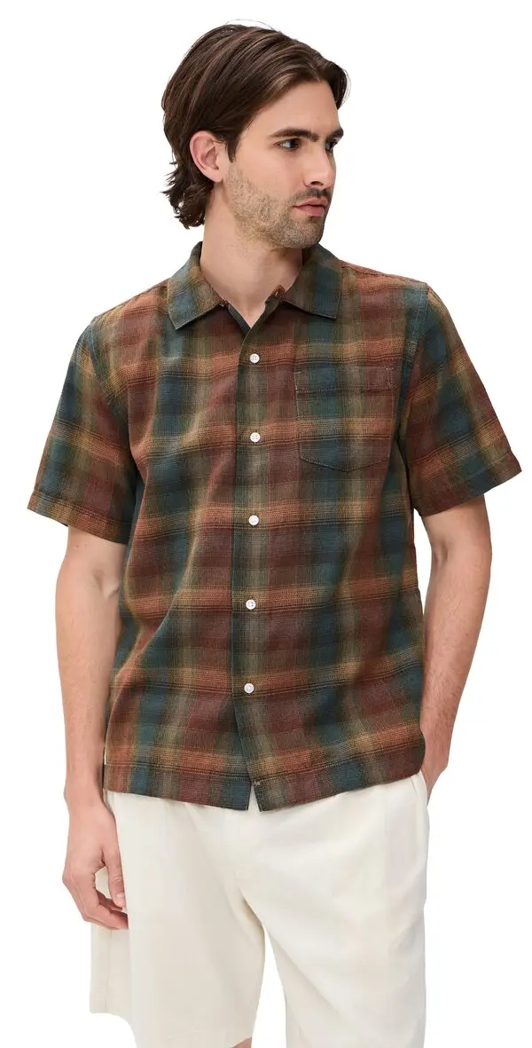 SERVICE WORKS Plaid Resort Shirt - Brown