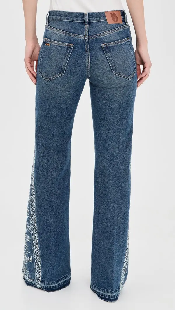 Ba&sh Vivy Embroidered Jeans - Usedblue