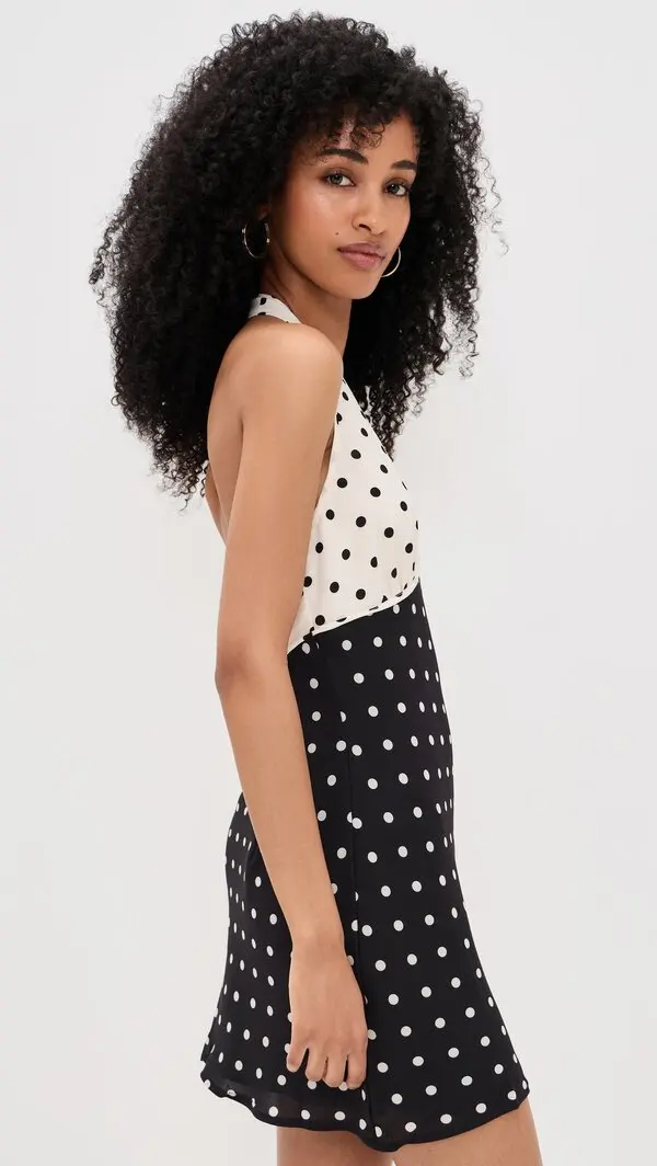 BAILEY ROSE Halterneck Polka Dot Mini Dress