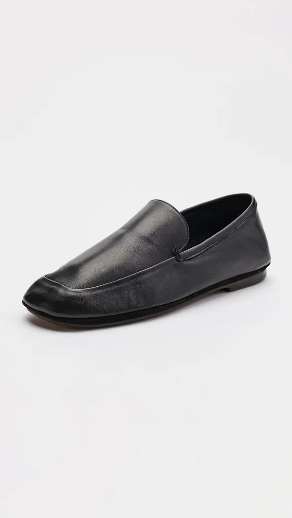 LEMAIRE Leather Slippers - Black