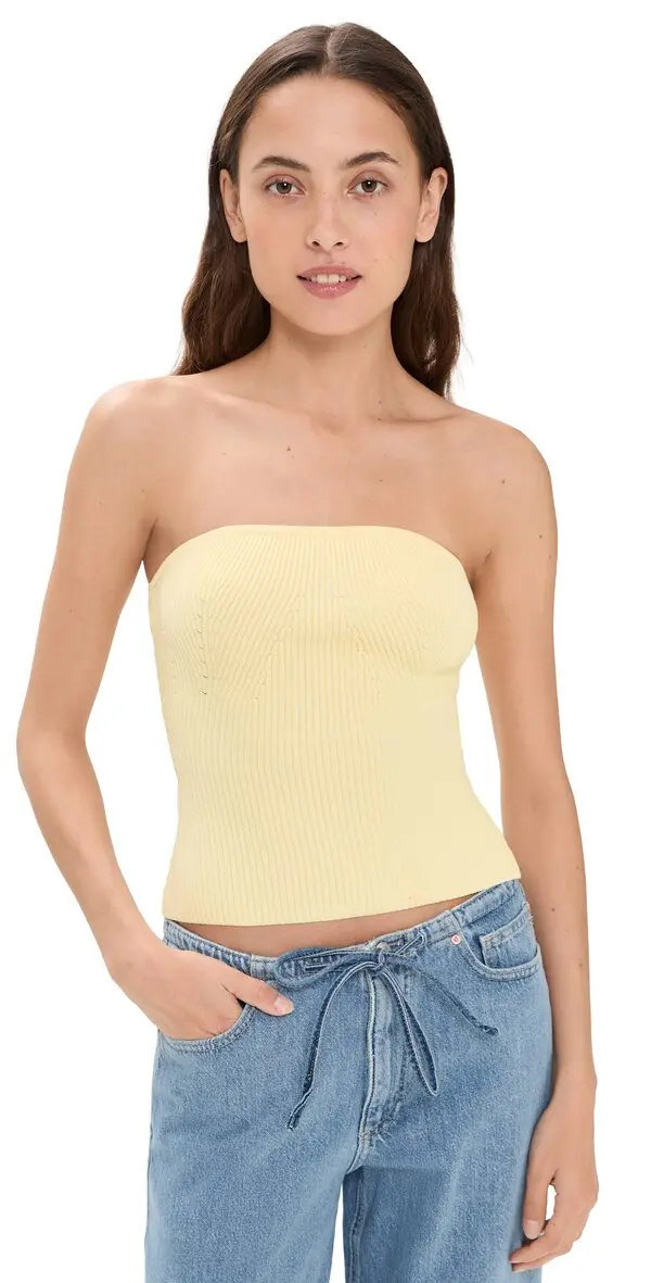 DL1961 Ribbed Knit Tube Top - Prosecco (instasculpt Rib)