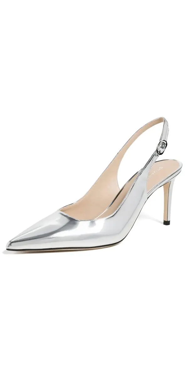 STUART WEITZMAN Power 75 Slingbacks - Silver