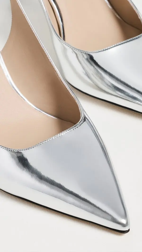 STUART WEITZMAN Power 75 Slingbacks - Silver