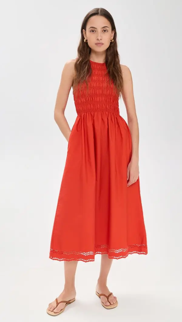 madewell midi dress Women's Empire-Waist Midi Dress in 100% Linen - Size L