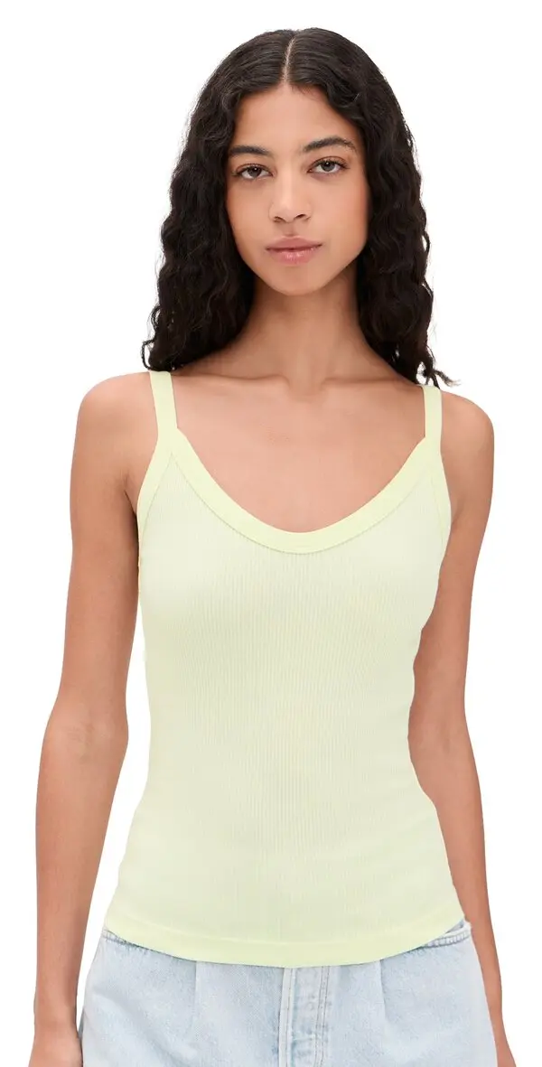 AGOLDE Ribbed Jordan Tank - Lemon Drop