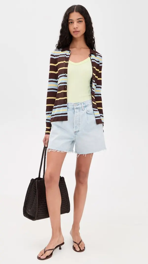 AGOLDE Ribbed Jordan Tank - Lemon Drop