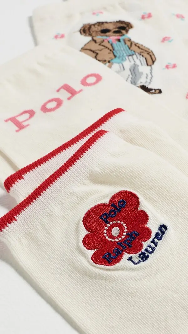 Polo Ralph Lauren Set Of 3 Crew Socks With Assorted Designs