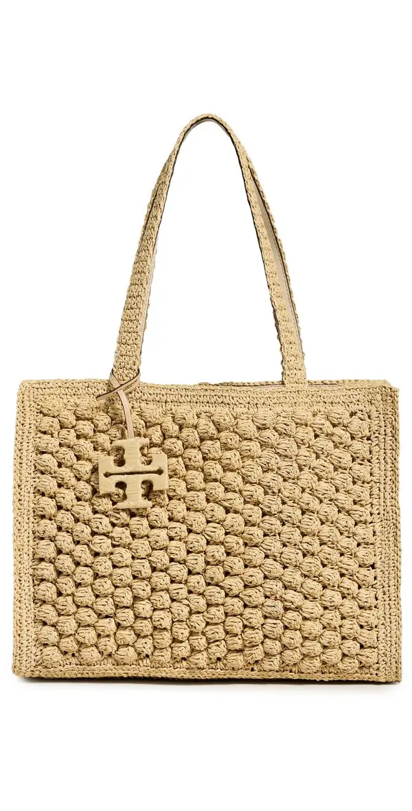 Tory Burch Ella Hand Crochet Small Tote Bag - Natural