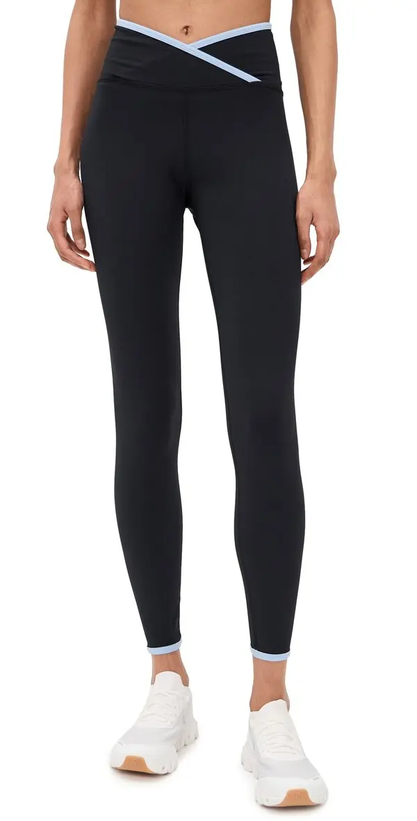 Strut This The Rae Ankle Leggings - Black/baby Blue
