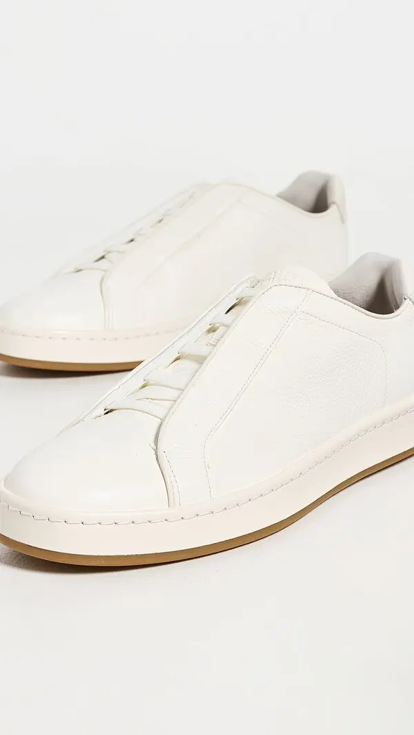 Allen Edmonds Banks Leather Slip-on Sneakers - White