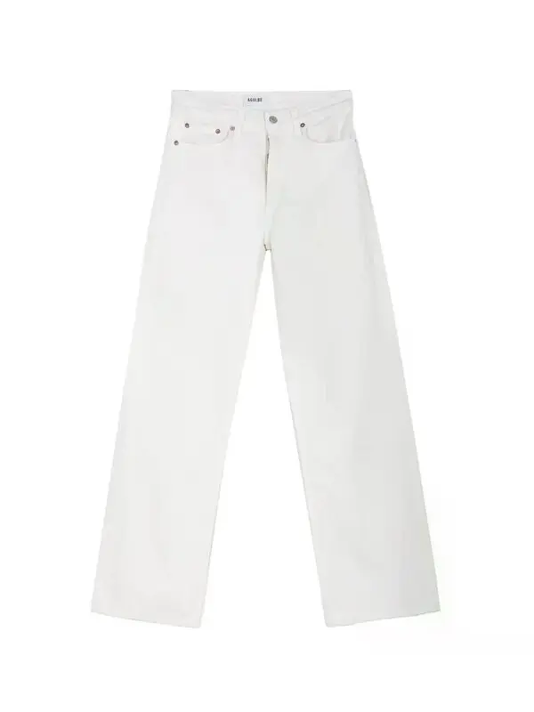 AGOLDE Wide Leg Arc Jeans In Chalk - White