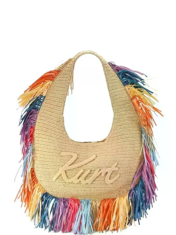 Kurt Geiger Large Kurt Fringed Shoulder Bag - Neutrals